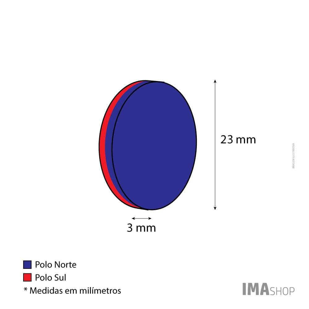Ímã Ferrite Disco 23x3 mm - IMAshop - ImaShop