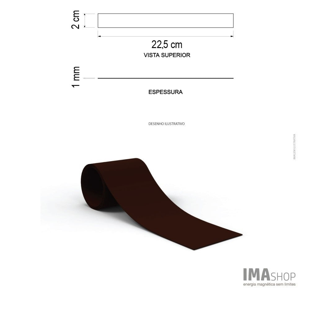 Ímã Flexível 1 mm Importado Super Forte Natural - 2x22,5 cm - IMAshop ...